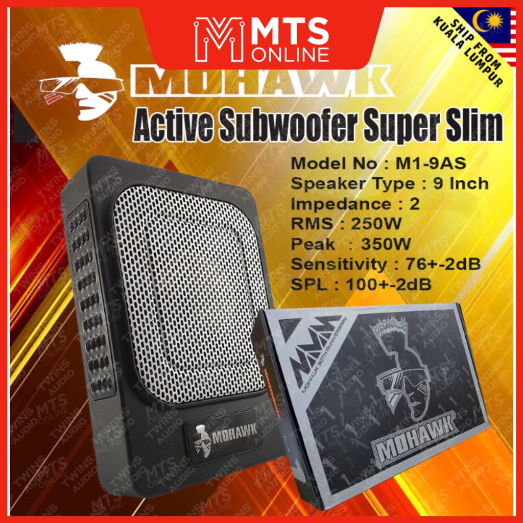 MOHAWK SERIES M1-9AS / M1-10AS Underseat Active Subwoofer Woofer ...