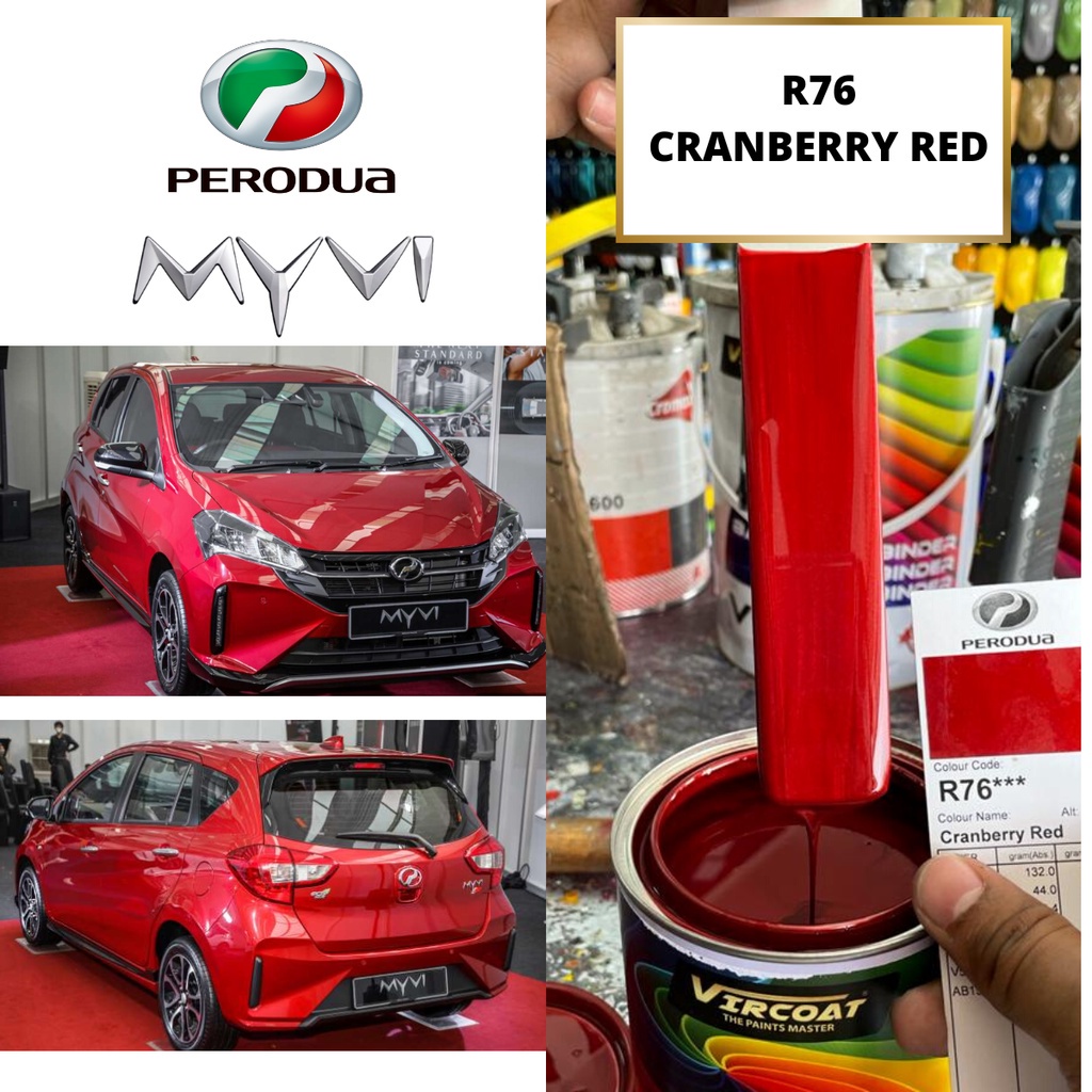 PERODUA MYVI R76 CRANBERRY RED 2K Paint Cat Bancuh Kereta