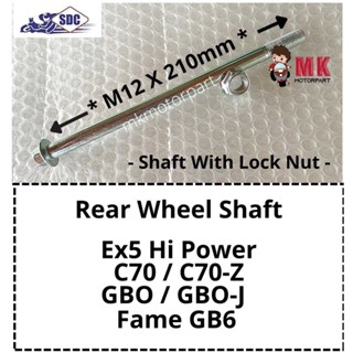 (SDC) REAR WHEEL SHAFT Honda EX5 Hi Power / Dream / Class / C70 / GBO / GBOJ / FAME GB6 Batang ...