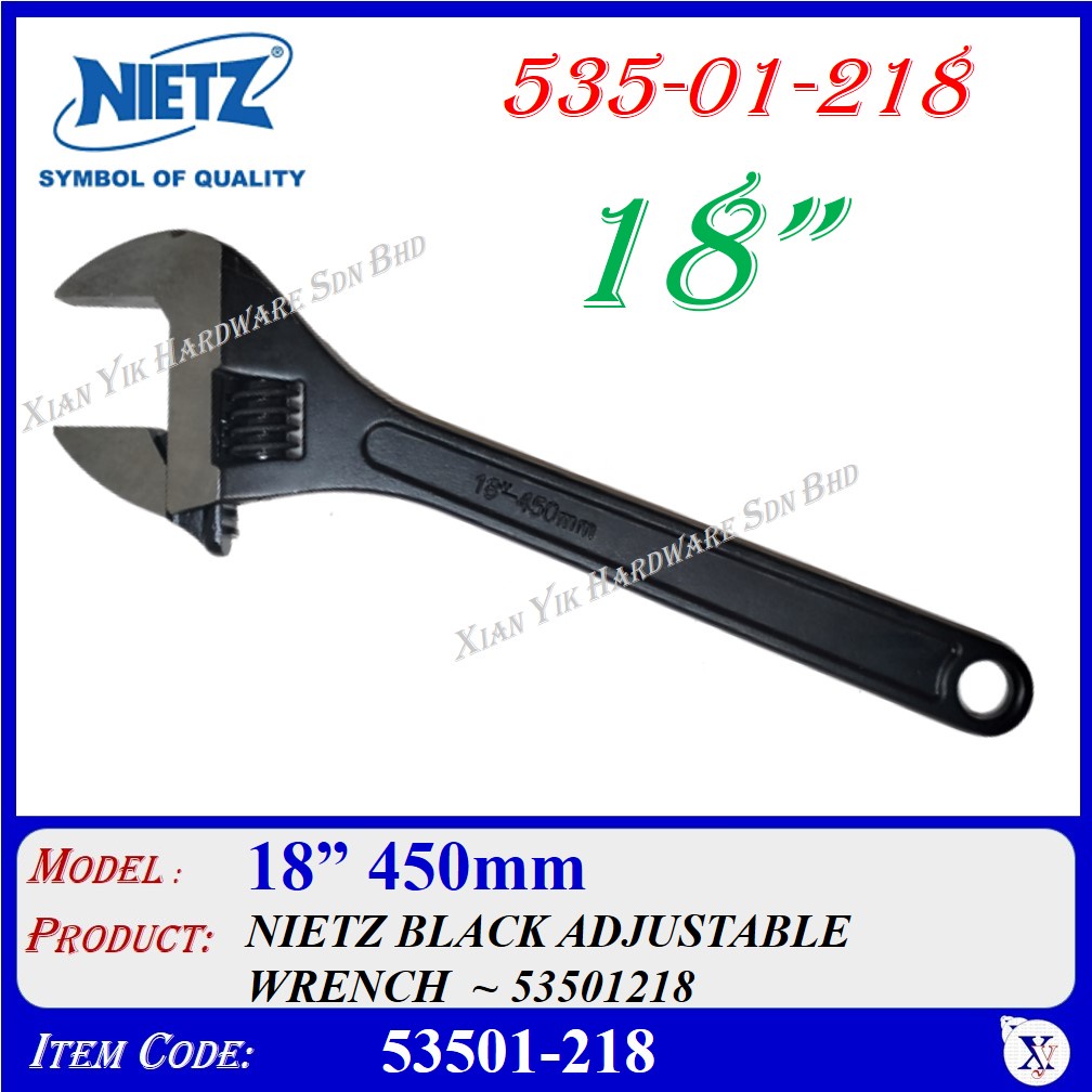 Nietz Heavy Duty Black Adjustable Spanner / Black Adjustable Wrench ...