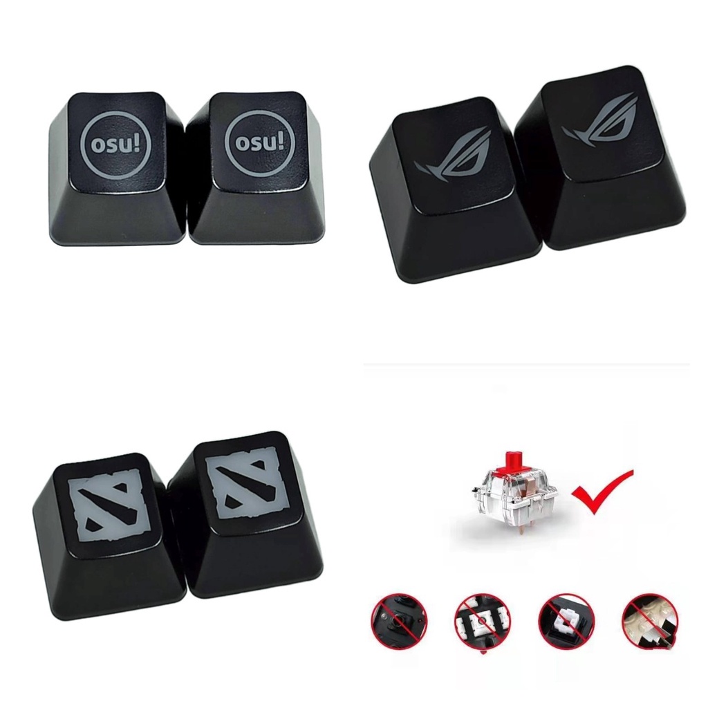 2PCS Keycaps ABS Translucent Unique Cute OSU for Cherry Backlit ...