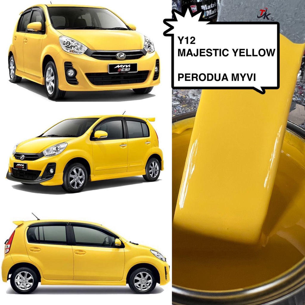 Y12 MAJESTIC YELLOW - PERODUA MYVI - 2K PAINT/CAR PAINT/CAT BANCUH/CAT ...