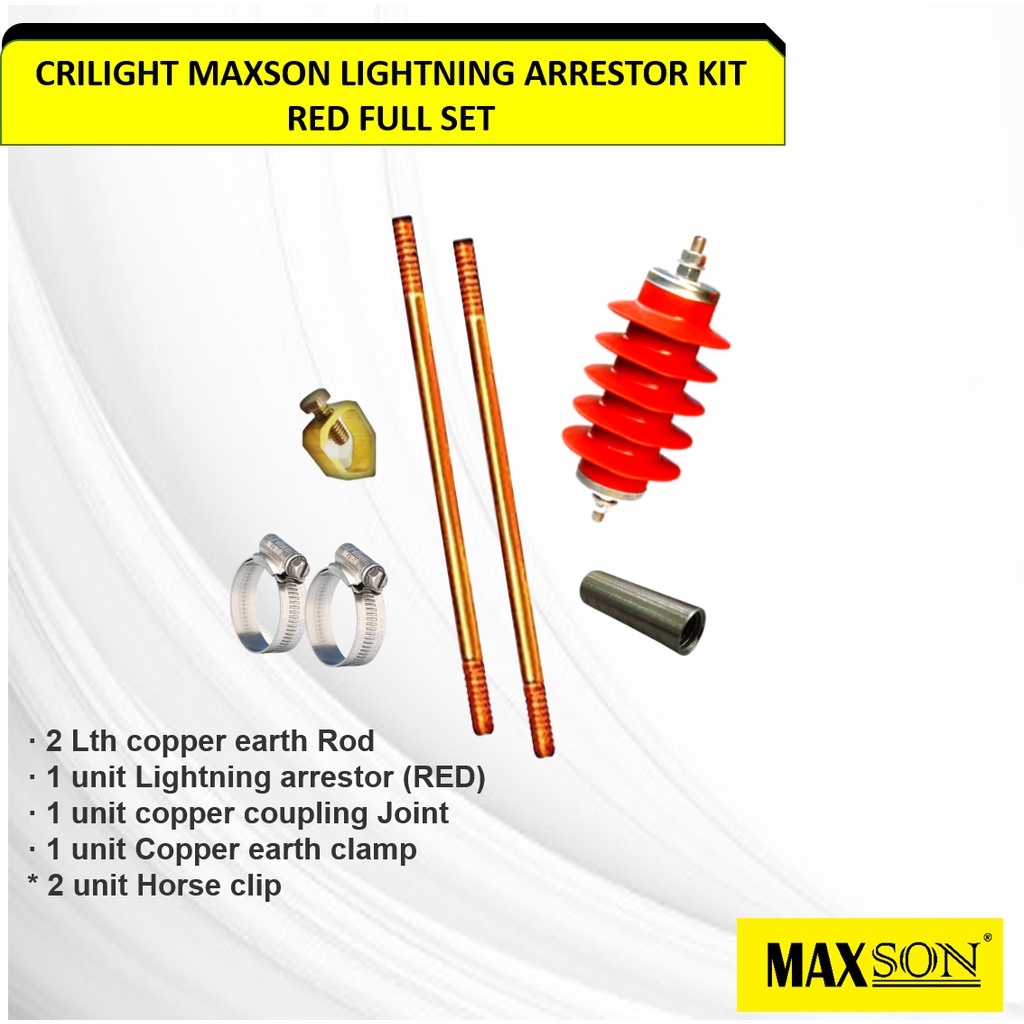Maxson Crilight Lightning Arrestor Kit Set - Red | Shopee Malaysia