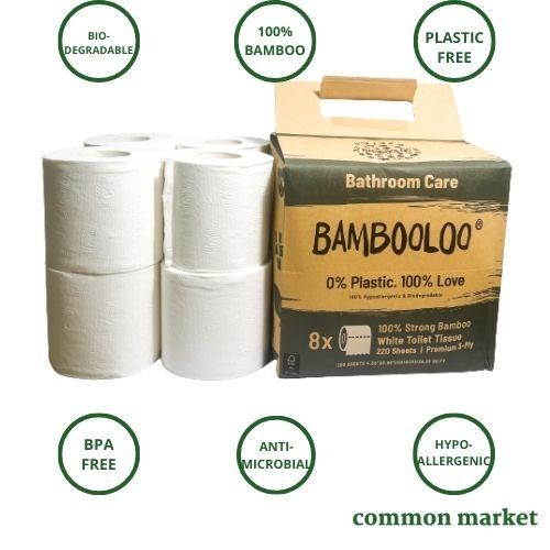 8 x Bambooloo Bamboo Toilet Roll Tissue Paper | Tisu Tandas (Premium 3 ...