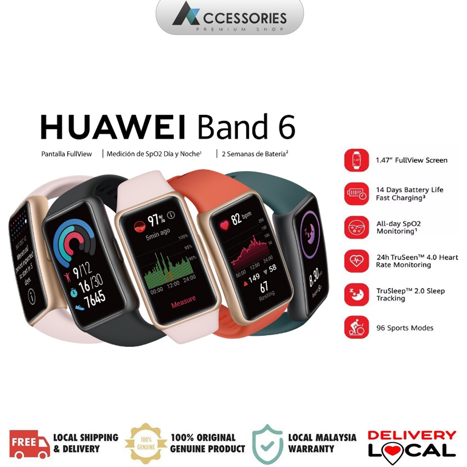 HUAWEI Band 6 Smart Band | 1.47" FullView Screen | 14 Days Battery Life ...