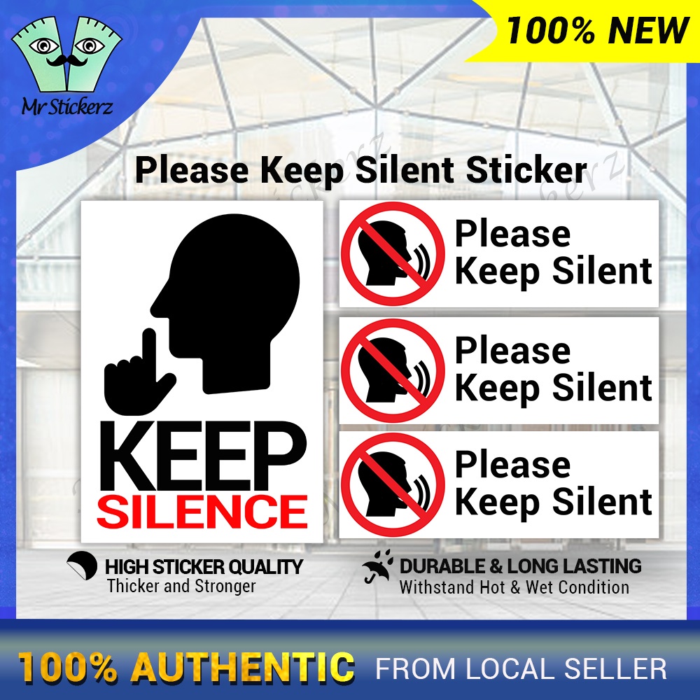Please Keep Silent Warning Sticker with PVC Board/ Acrylic Jangan ...
