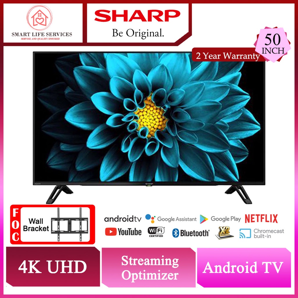 Sharp 50 Inch 4K UHD / 4K UHD AQUOS Android TV - 4TC50BK1X/ 4TC50DK1X ...