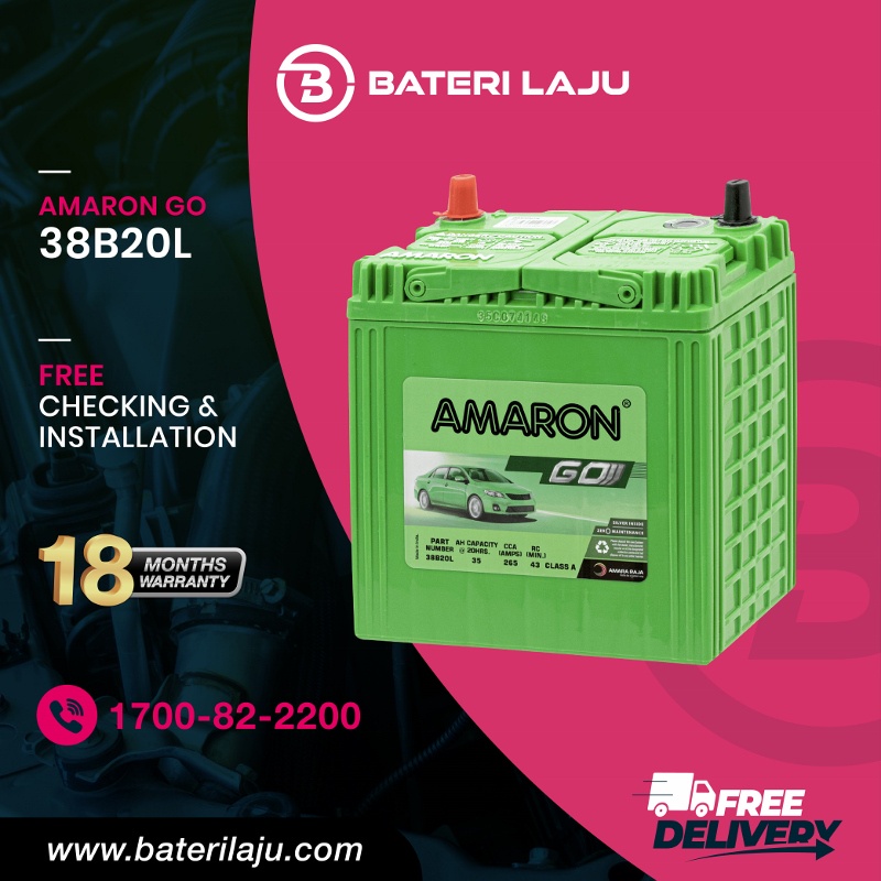 38B20L Amaron Go Car Battery - Perodua Kancil, Axia, Bezza, Myvi, Alza ...