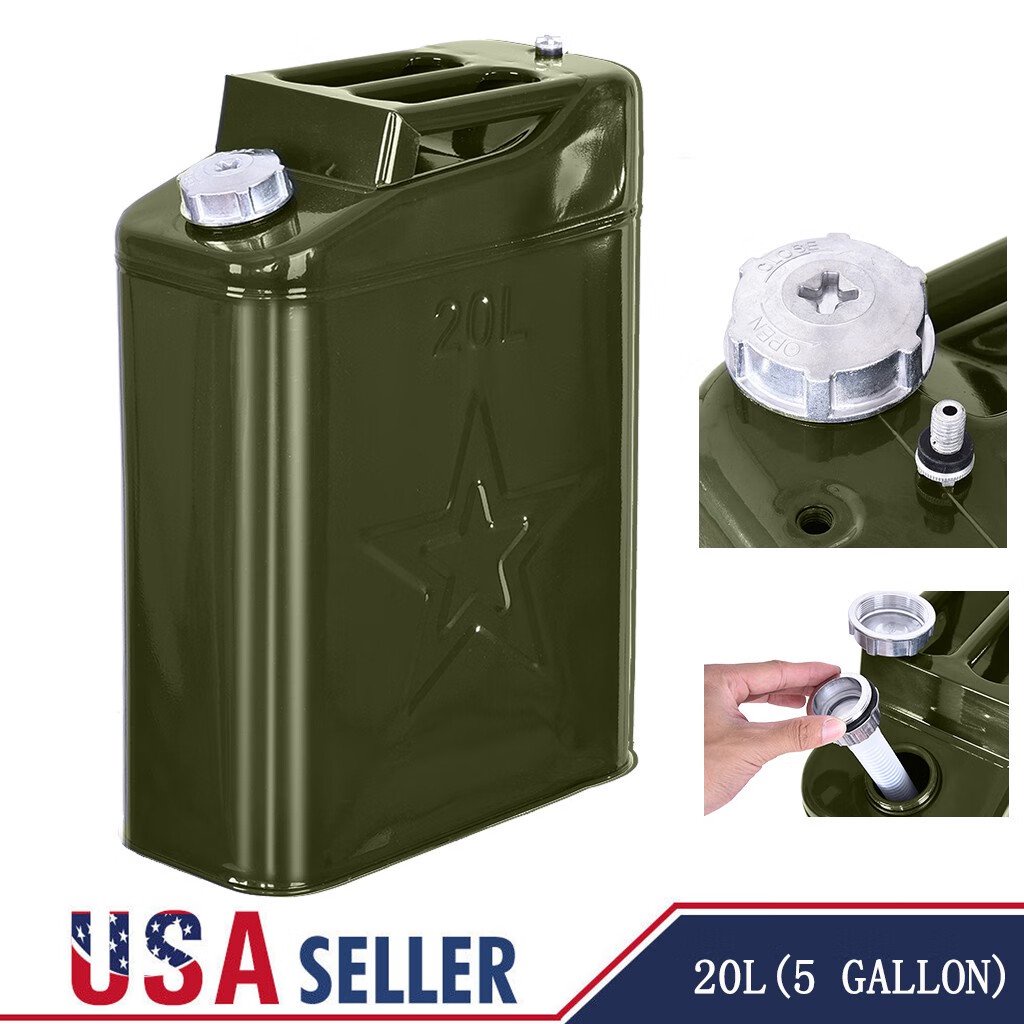 10L 20L Metal Petrol Tank Jerry Disel Gasoline Water Oil Container ...