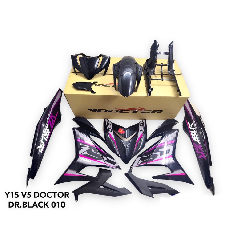 COVERSET BODYSET YAMAHA Y Y15 Y15ZR V1 V2 BLACK 010 VIETNAM EDITION ...