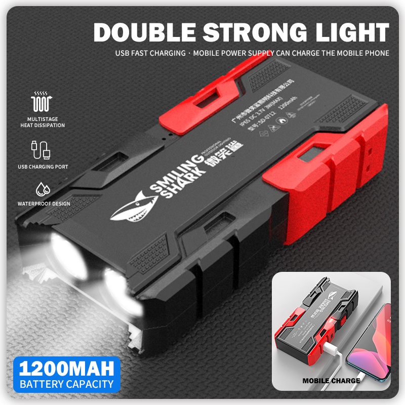 Smiling Shark Handheld Tactical Torch Waterproof Rechargeable ...