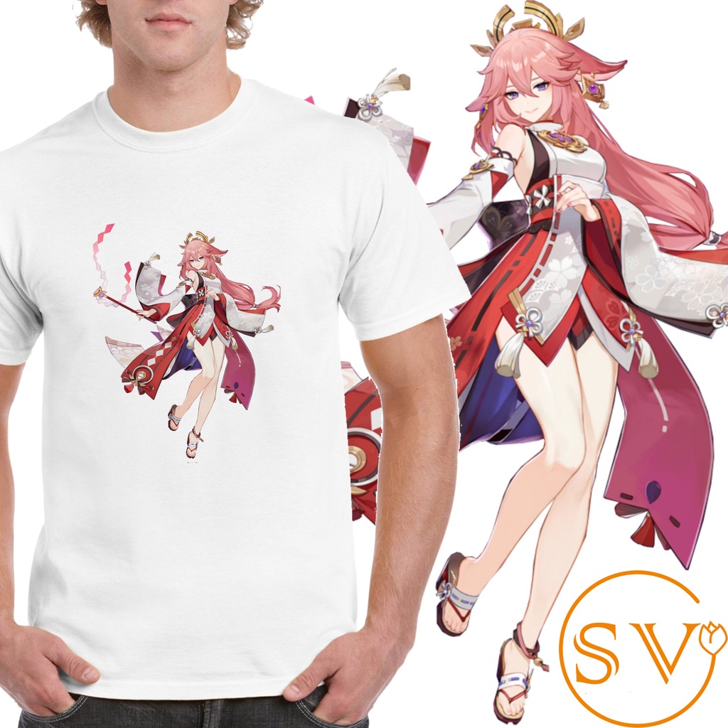 Genshin Impact Yae Miko Original Creation Graphice Printing T-shirt ...