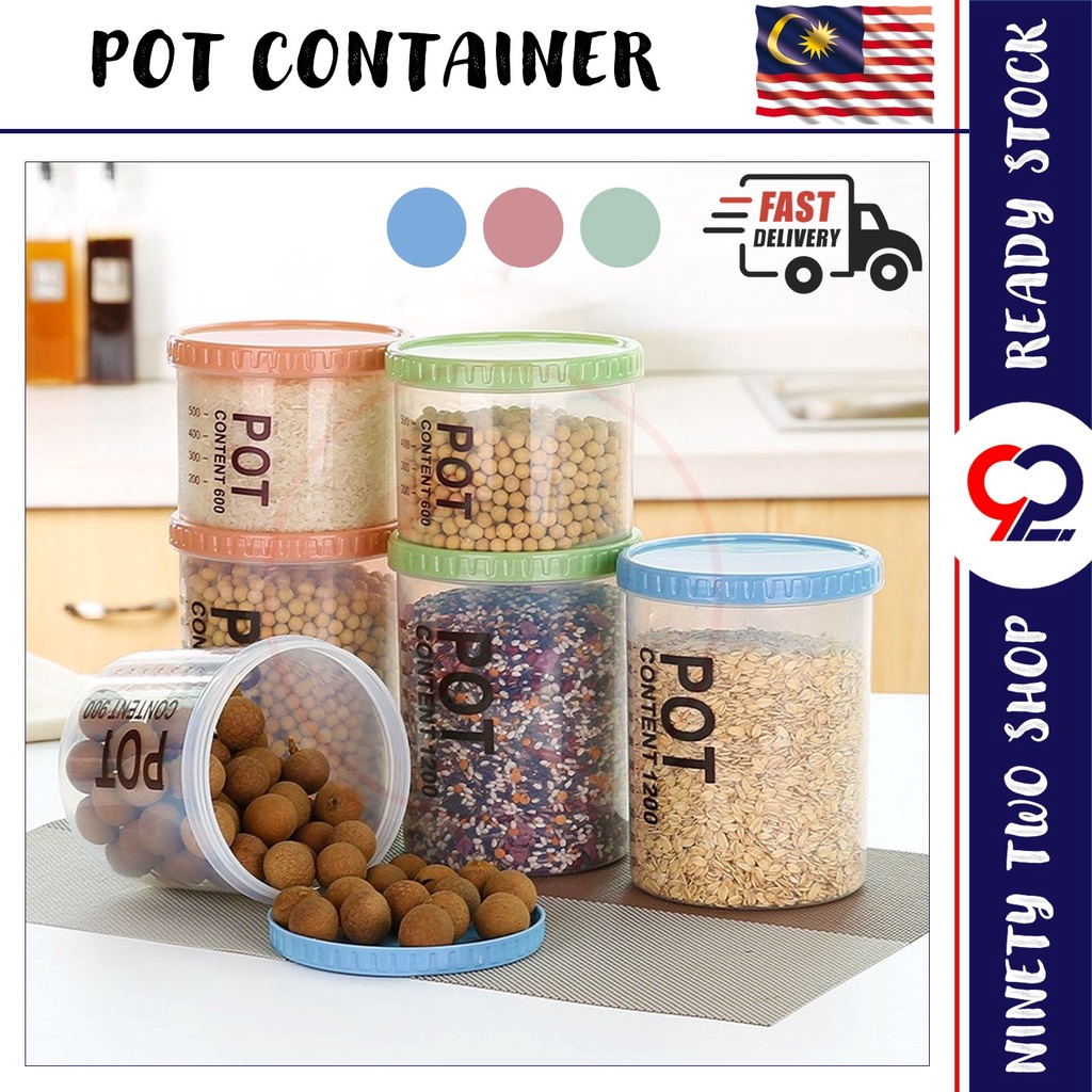 Plastic Transparent Sealed Containers Kitchen Food Beans Nuts Storage ...