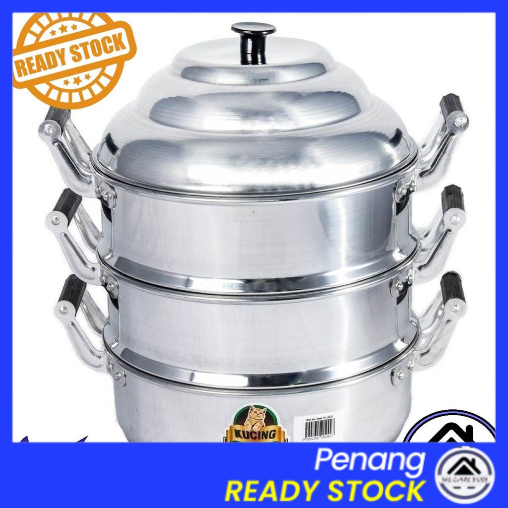 Aluminium 3 Layer Steam Pot 28cm - 40cm PERIUK PENGUKUS CAP kucing ...