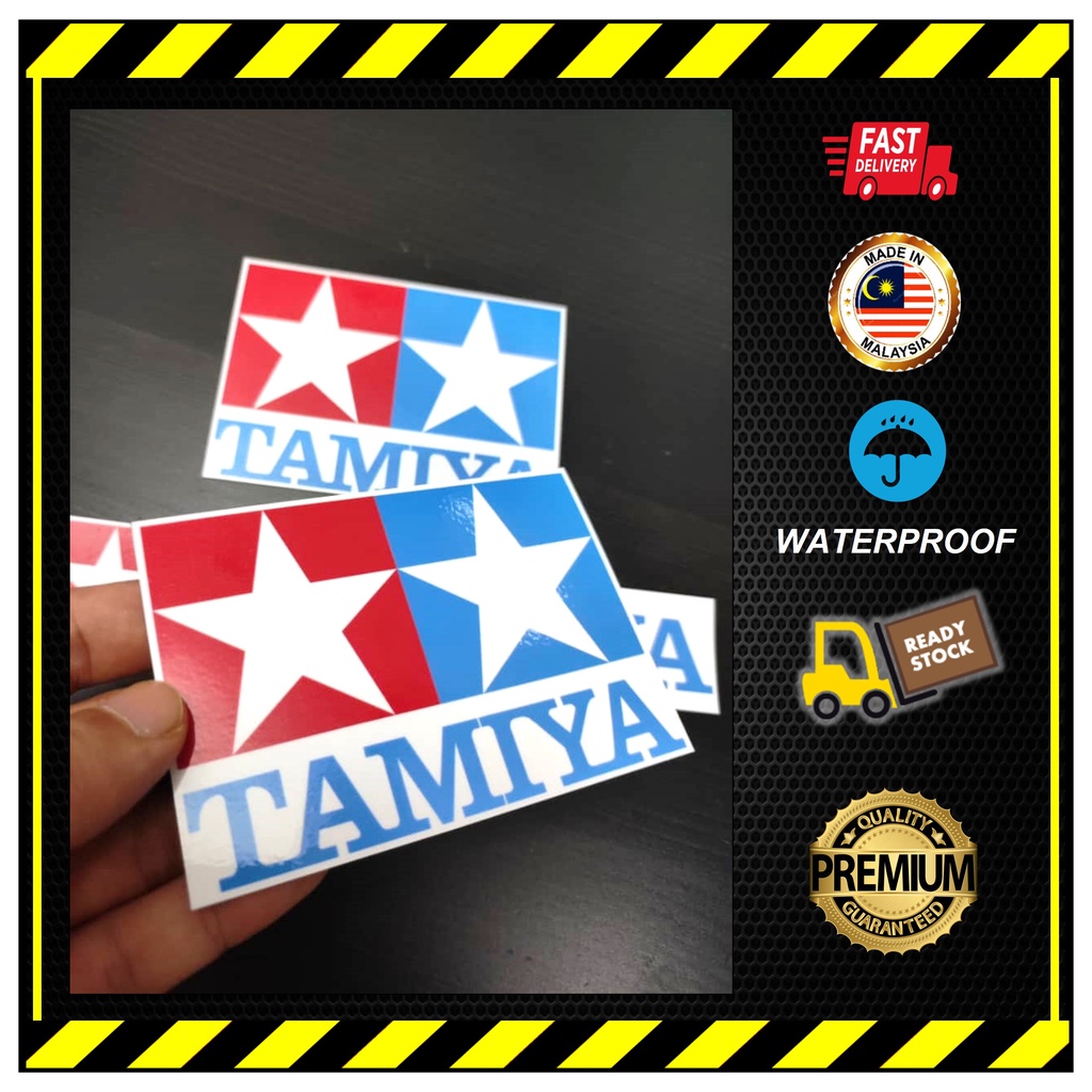 TAMIYA STICKER. TAMIYA LOGO. WATERPROOF STICKER. GLOSSY. STIKER KERETA ...