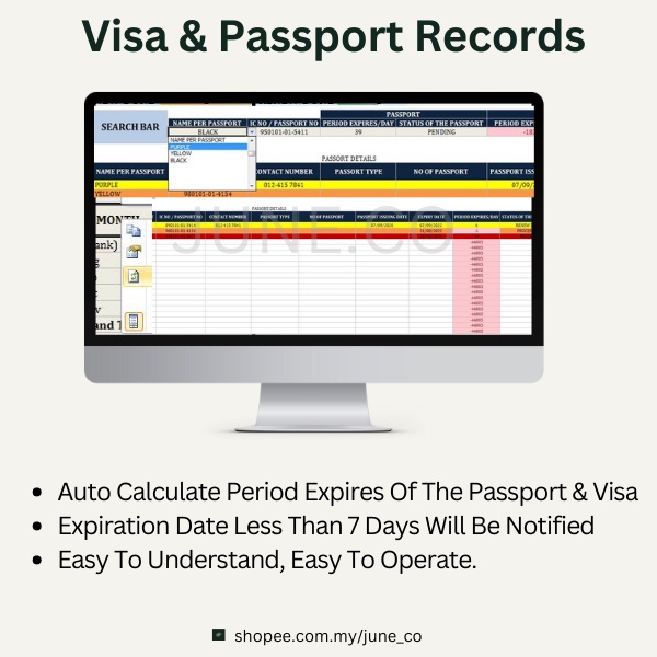 Visa and passport expiry time records Rekod masa tamat visa dan pasport ...
