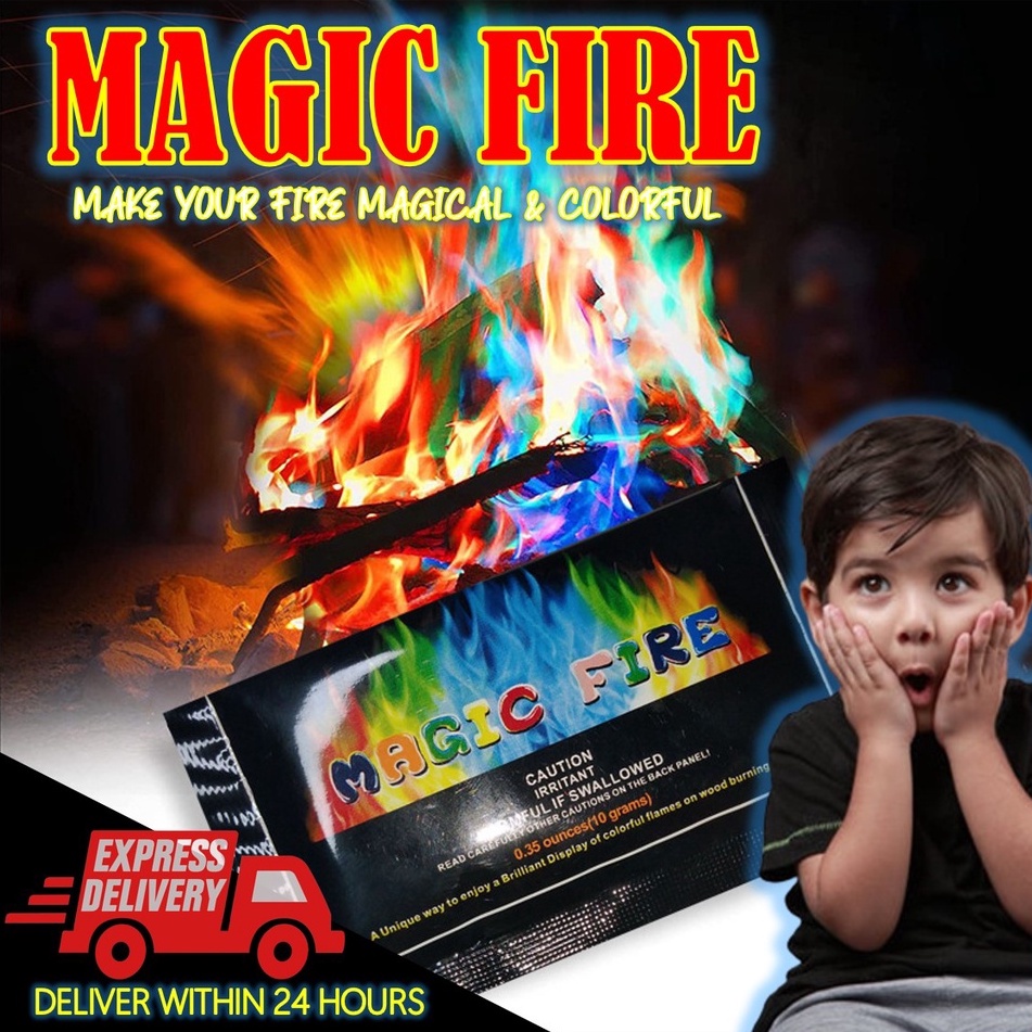 Inatreehouse. Magic Fire Powder 30g,Mythical Fire Coloful Flame Magic ...