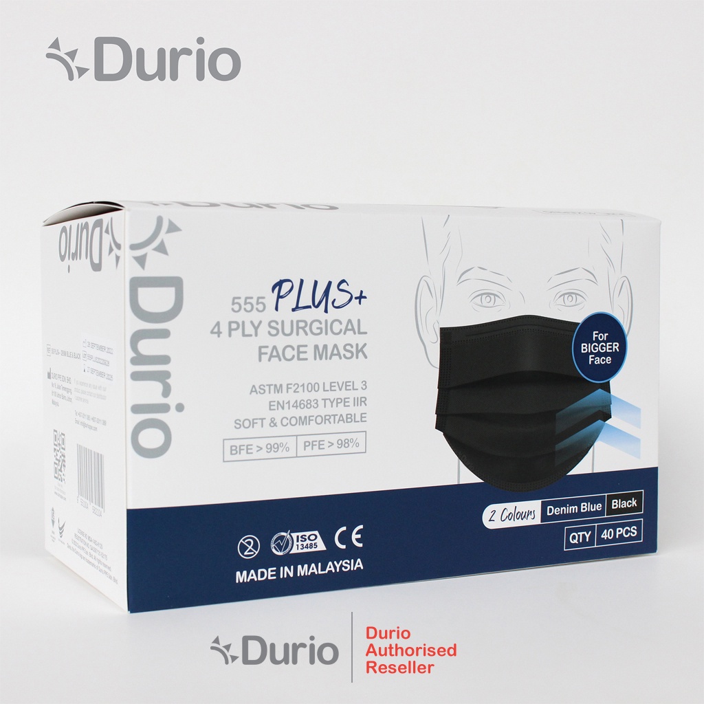 Durio Authorised Reseller Durio 555 PLUS+ 4 Ply Surgical Face Mask ...
