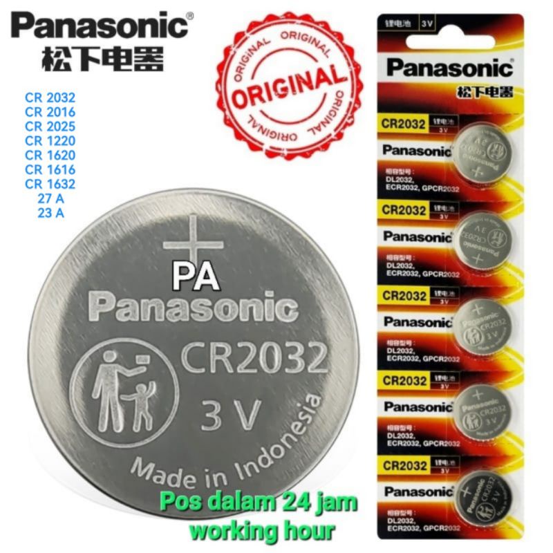 PA Original Panasonic CR2032 CR2025 CR2016 27A Genuine Lithium Batteries Bateri Litium Tulen ...