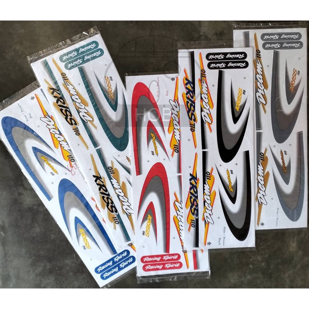 Modenas KRISS 110 1 DREAM Body Sticker Stiker - Strike Stripe 1 2 FL ...