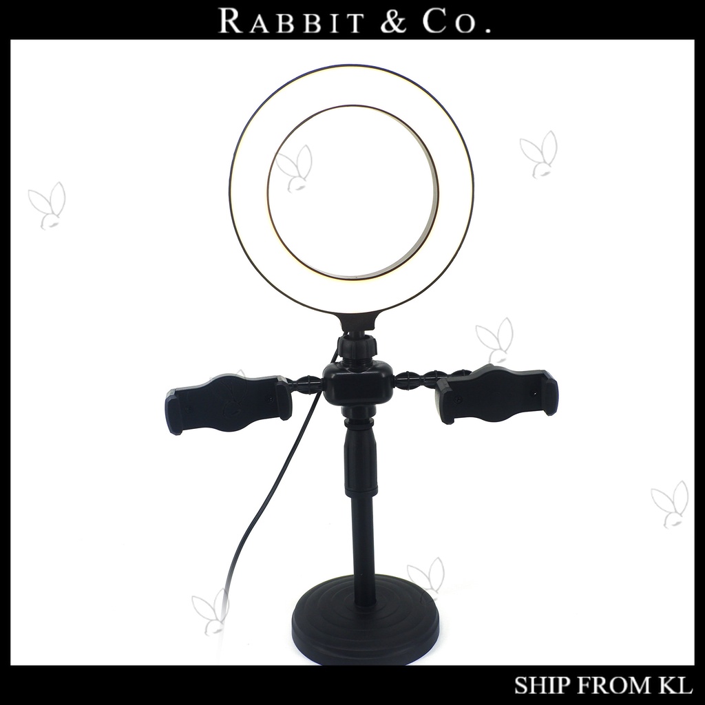 R&C 2 Holder Led Ring Light Dimmable Video Live Studio Lighting Round ...