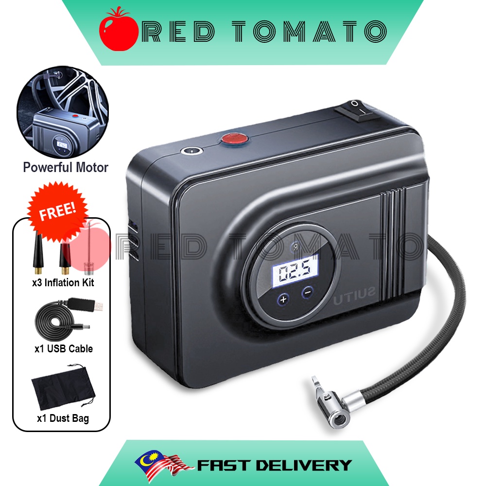 RED TOMATO Electric Air Pump Tyre Car Inflator Portable Pump Tayar ...