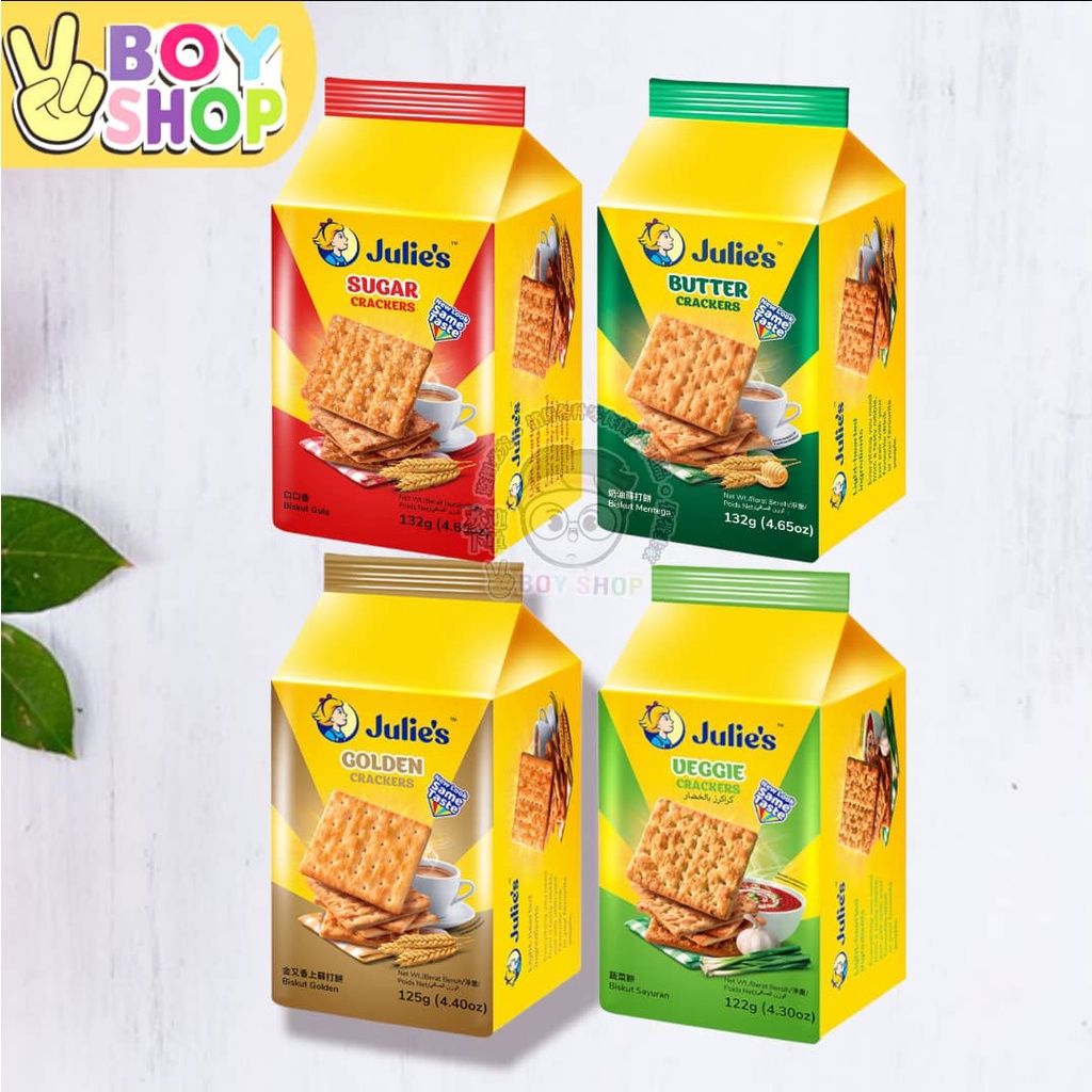 JULIE'S CRACKERS/GOLDEN (125g)/SUGAR(132g)/BUTTER(132g)/VEGGIE(122g) | Shopee Malaysia