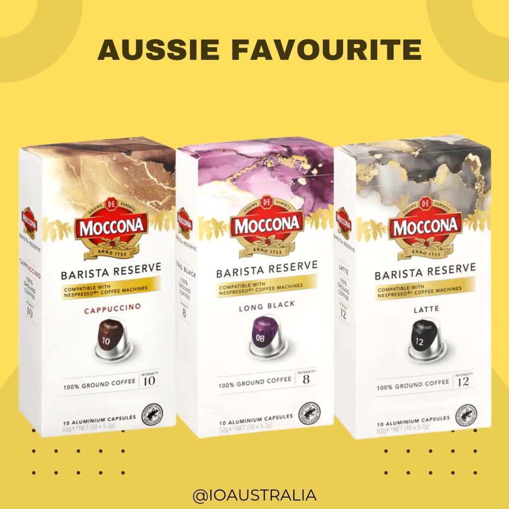 Moccona Barista Reserve Coffee Capsules Cappuccino / Long Black / Latte ...
