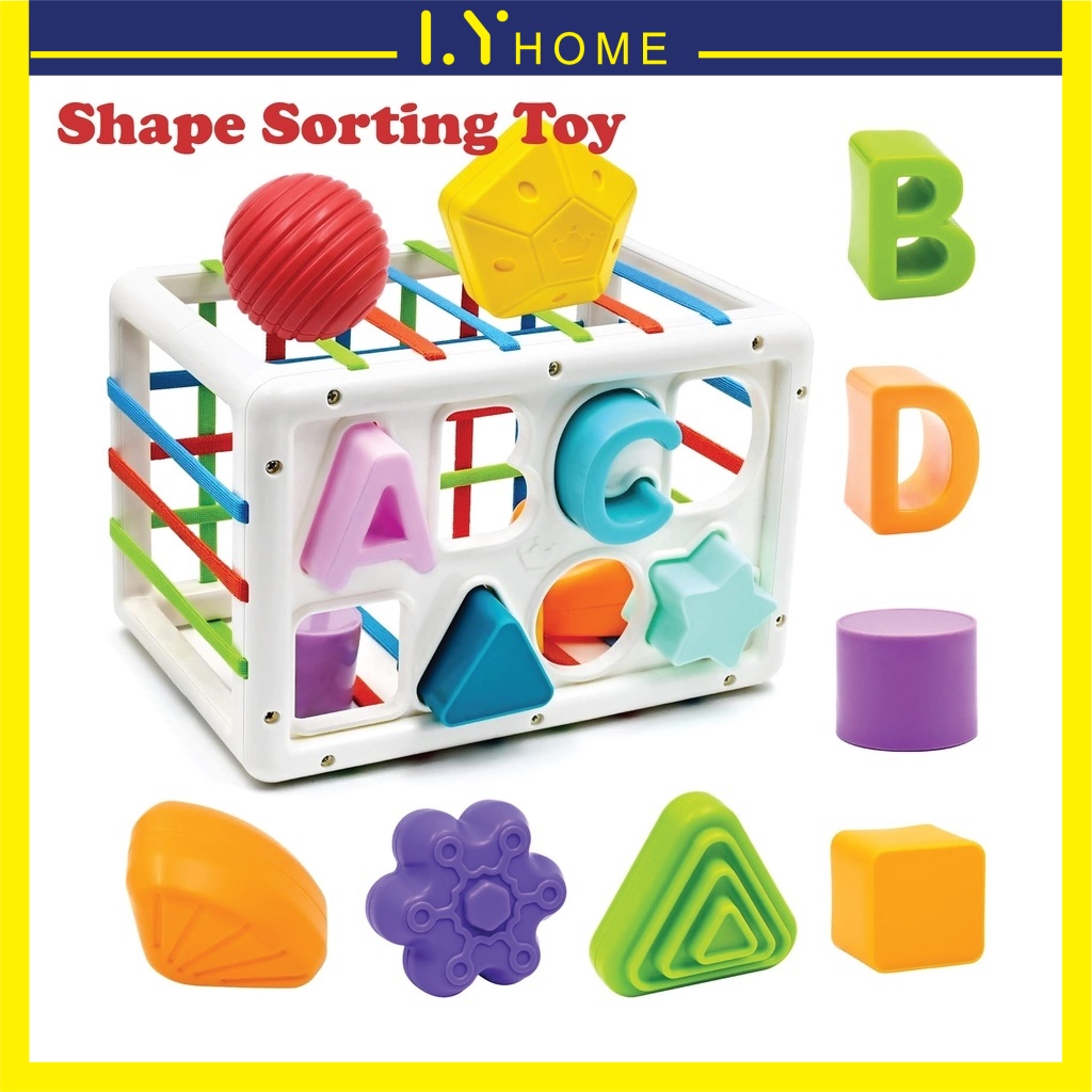 Baby Sensory Shape Sorting Toy Building Block Square | Shopee Malaysia