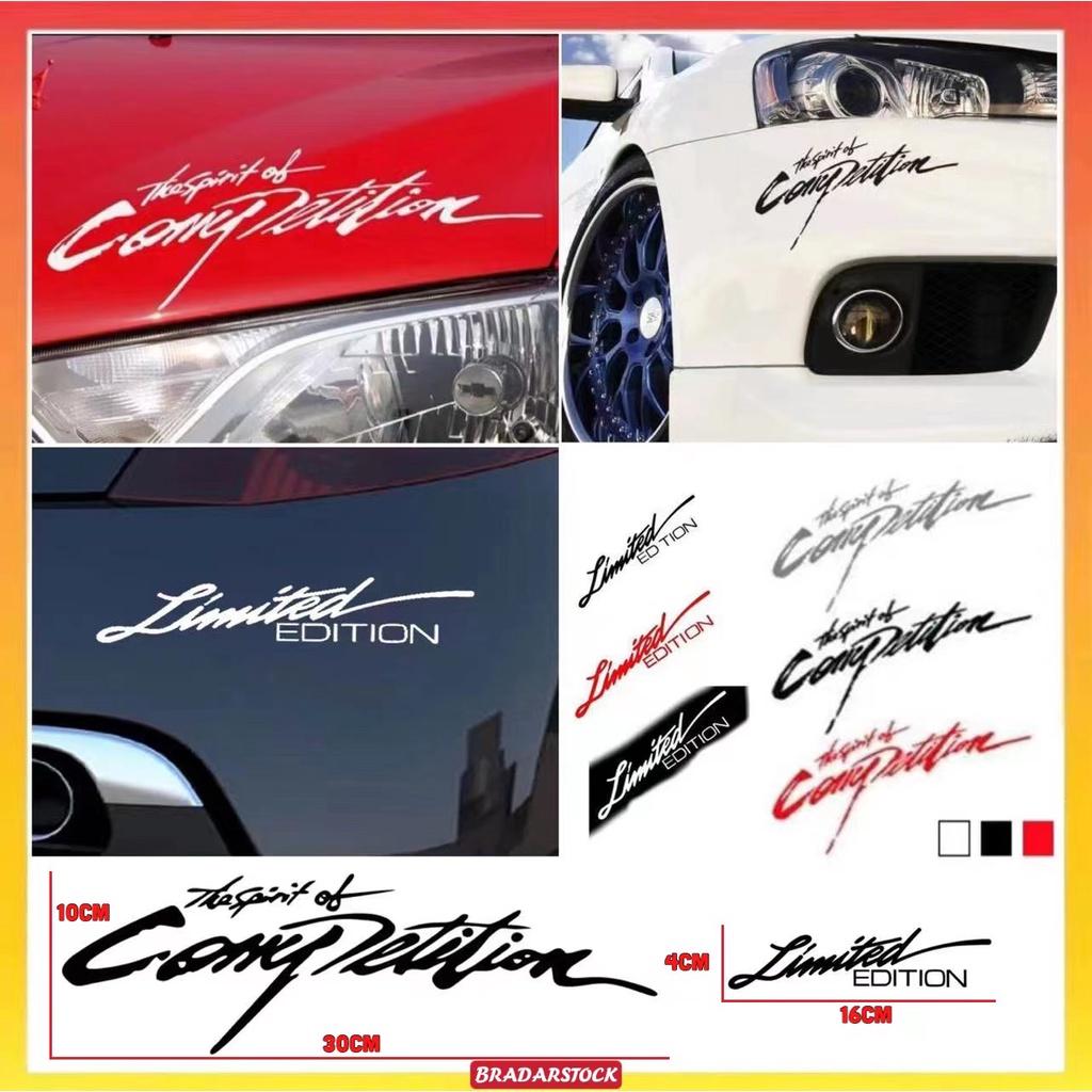 SPORTIVE CAR BODY STICKER Limited Edition The Spirit Of Competition ...
