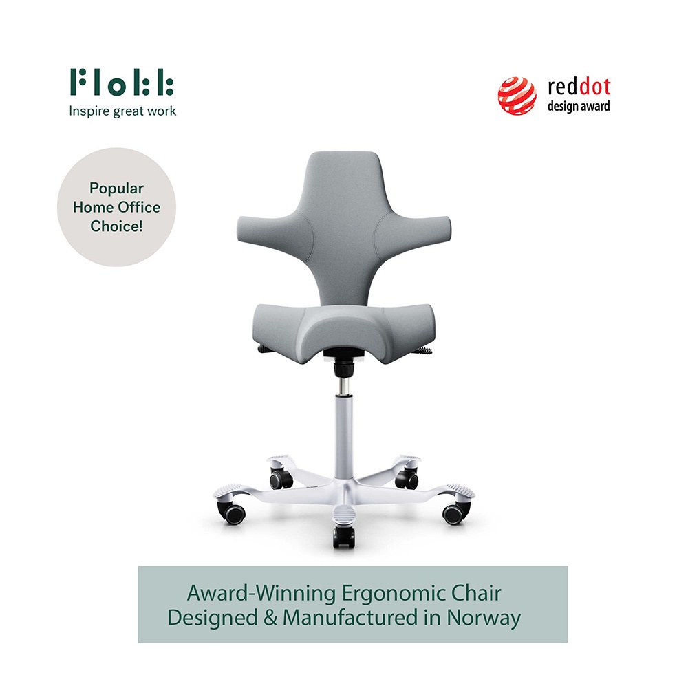 HAG Capiscos 8106 - Ergonomic Office Chair by Flokk - Silver metal ...