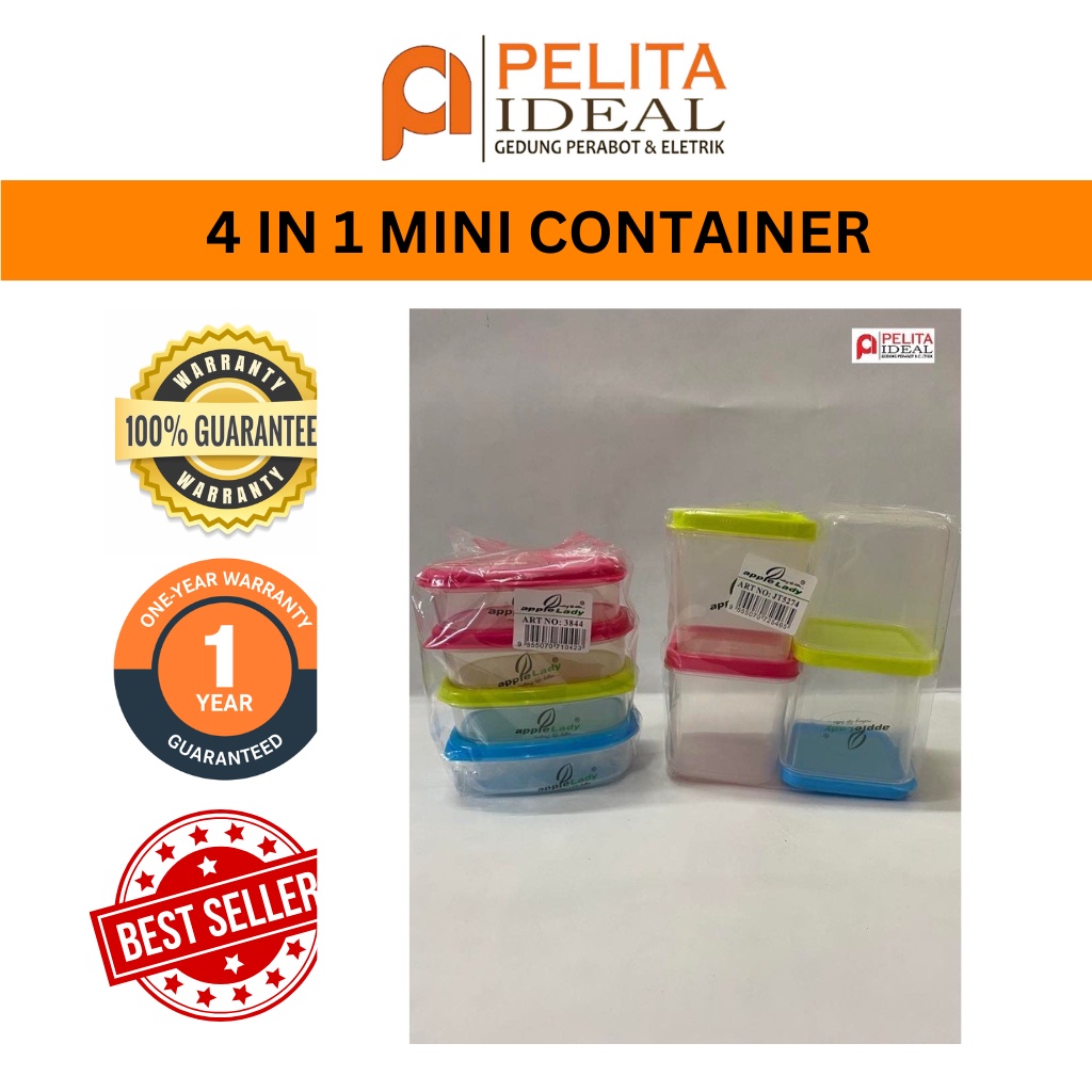 TUPPERWARE 4 IN 1 APPLELADY MINI CONTAINER / CUTE CONTAINER / SMALL ...
