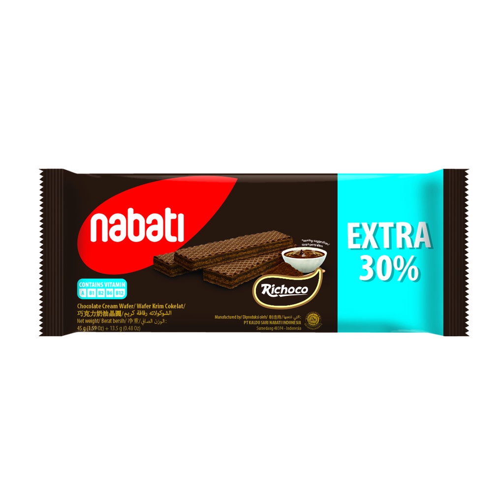 Nabati Richoco Chocolate Cream Wafer 40g+Extra 30% [HALAL] | Shopee Malaysia