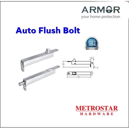ARMOR Auto Flush Bolt (SUS304) | Shopee Malaysia