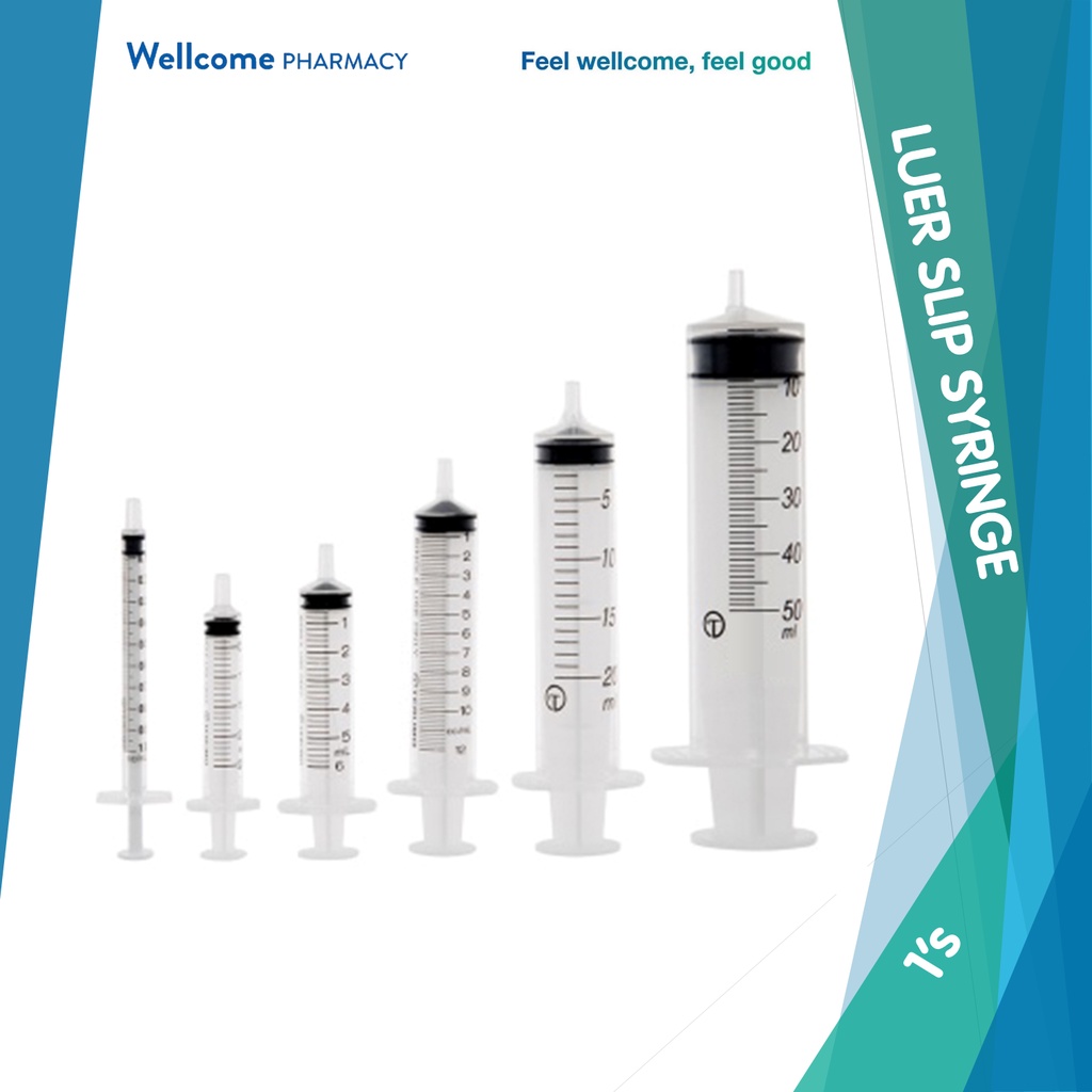 Disposable Sterile Luer Slip Tip Syringe without Needle - 1's (1ml / 3ml / 5ml / 10ml / 20ml ...