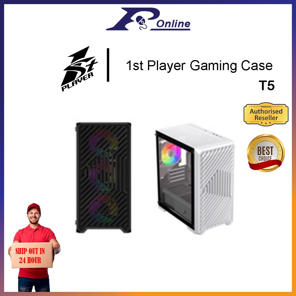 1st Player T5 Gaming Case Chassis Casing M-ATX PC Cases RGB ARGB Fan ...
