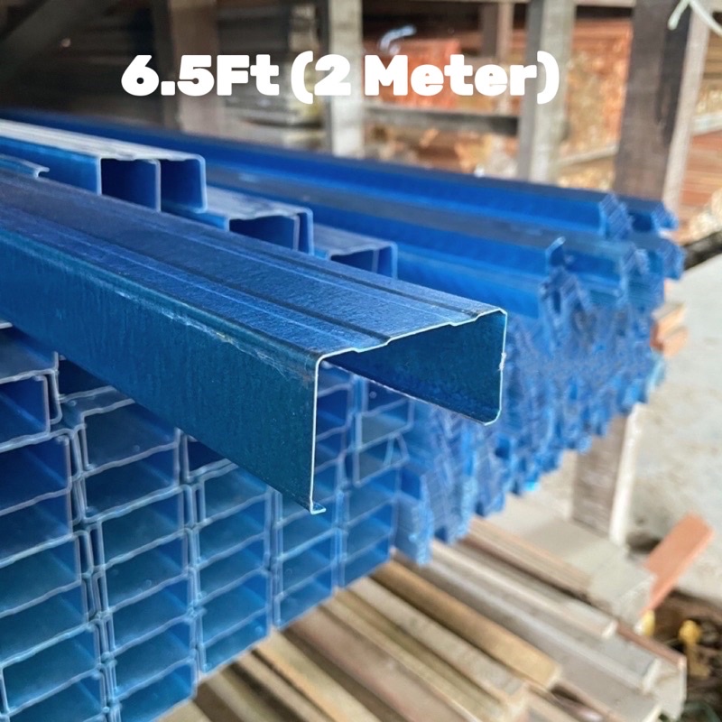 6.5 feet (2meter) C Channel Biru / Batten Blue Besi Bumbung Rak Bunga ...