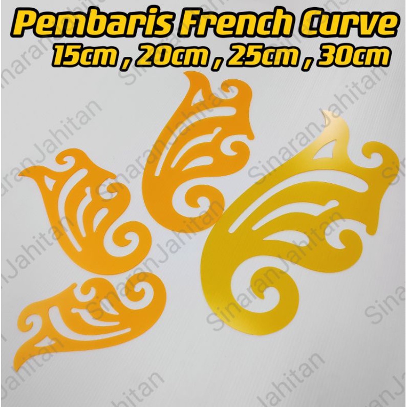 French Curve Ruler Pembaris Lengkung Perancis 15cm 20cm 25cm 30cm Curve ...