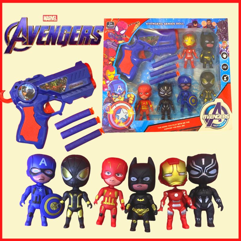 Marvel Avengers Action Figure and Shooting Toy / Captain America / Iron ...
