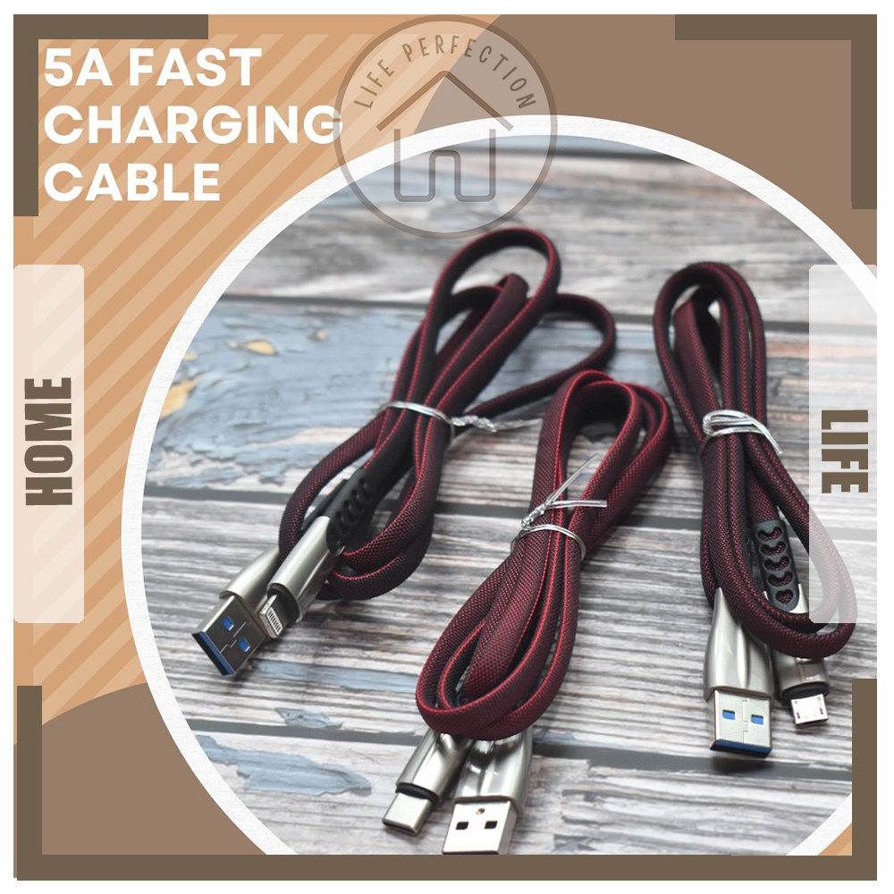 Ready Stock 5A Fast Charging Cable Micro Usb Type-C Lightning for ...