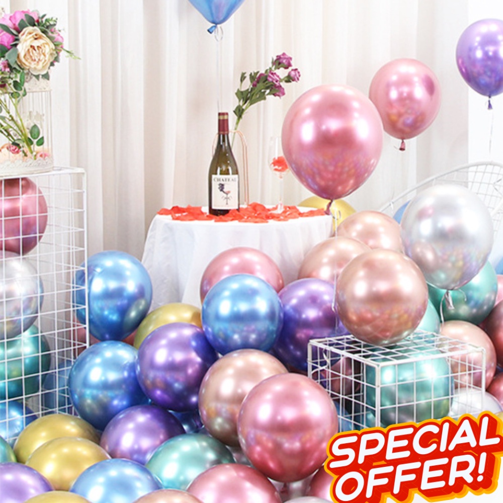 Metallic Balloons Round Shape Latex Birthday Party Balloons Wedding ...