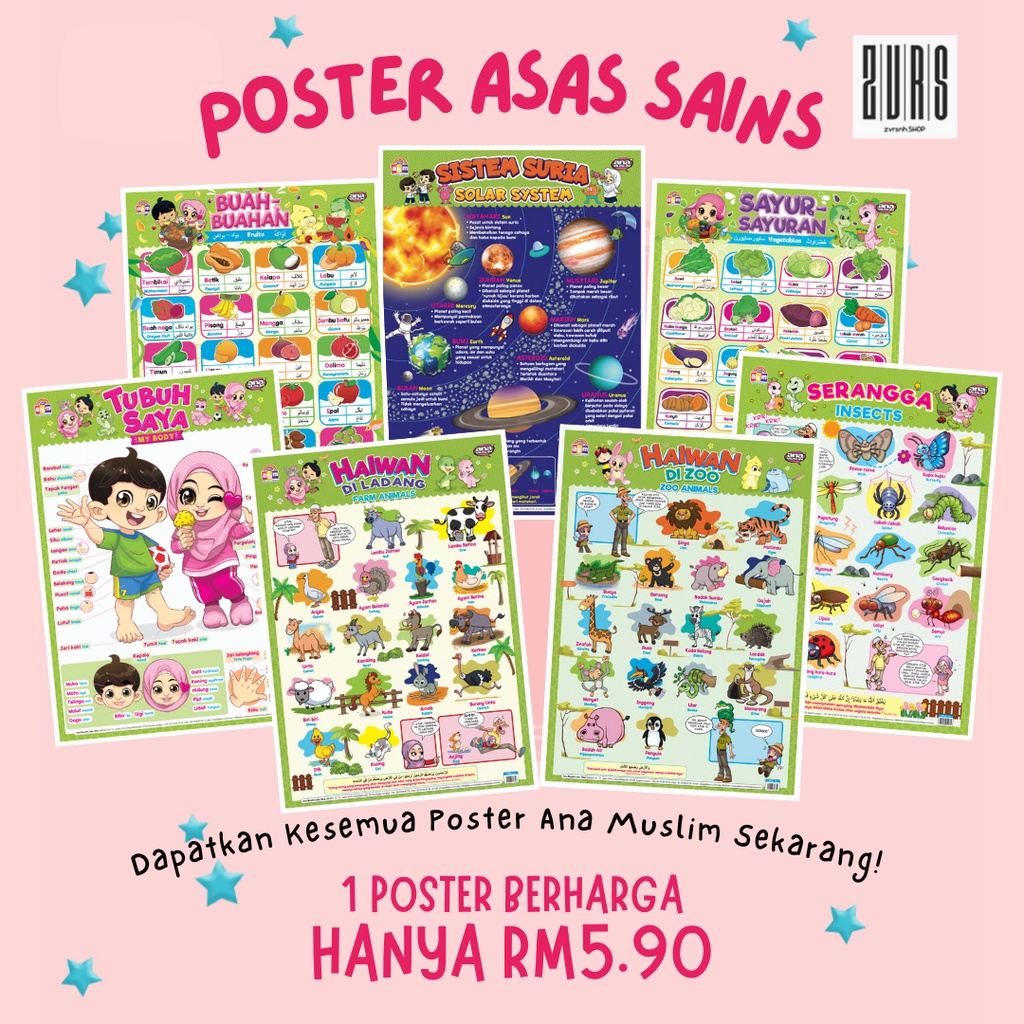 Poster Belajar Asas Sains untuk Prasekolah & kanak-kanak Ana Muslim ...