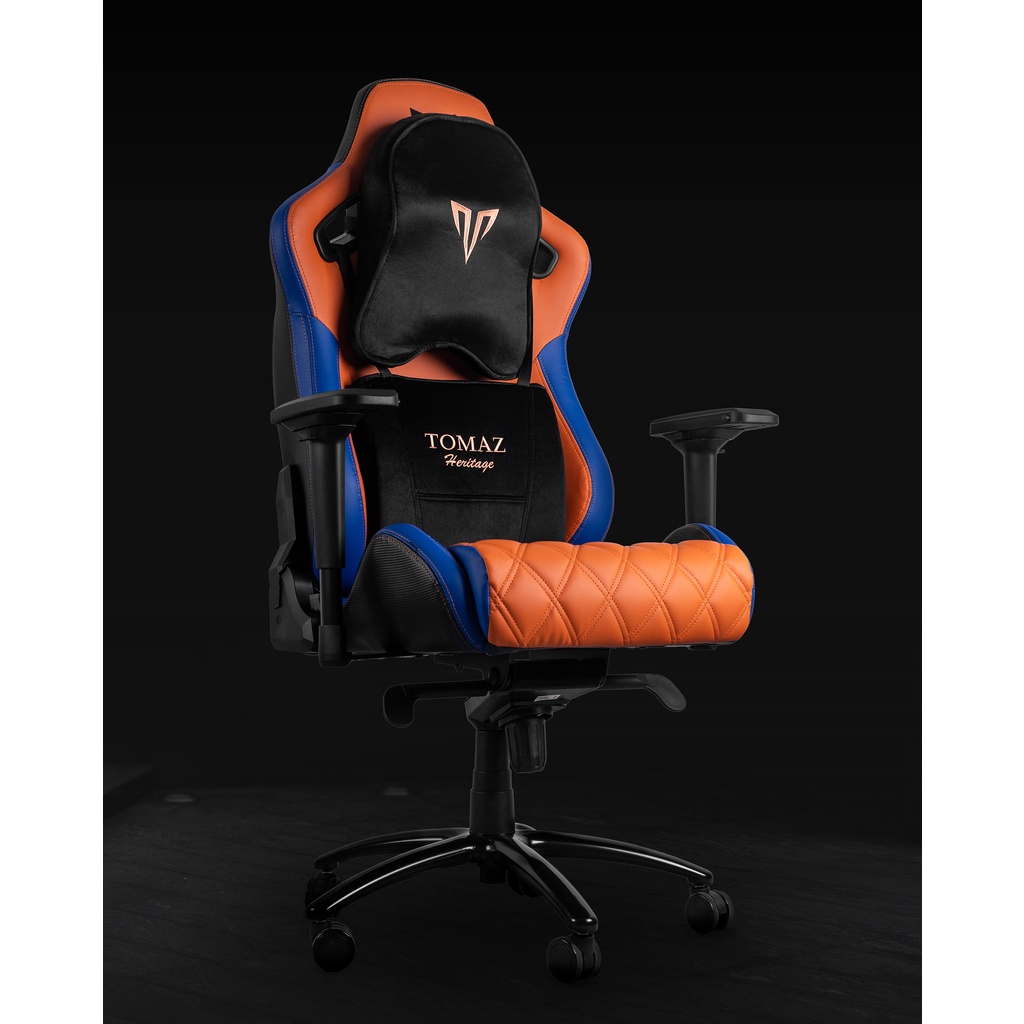 Tomaz Troy Gaming Chair (Orange/Blue) | Shopee Malaysia