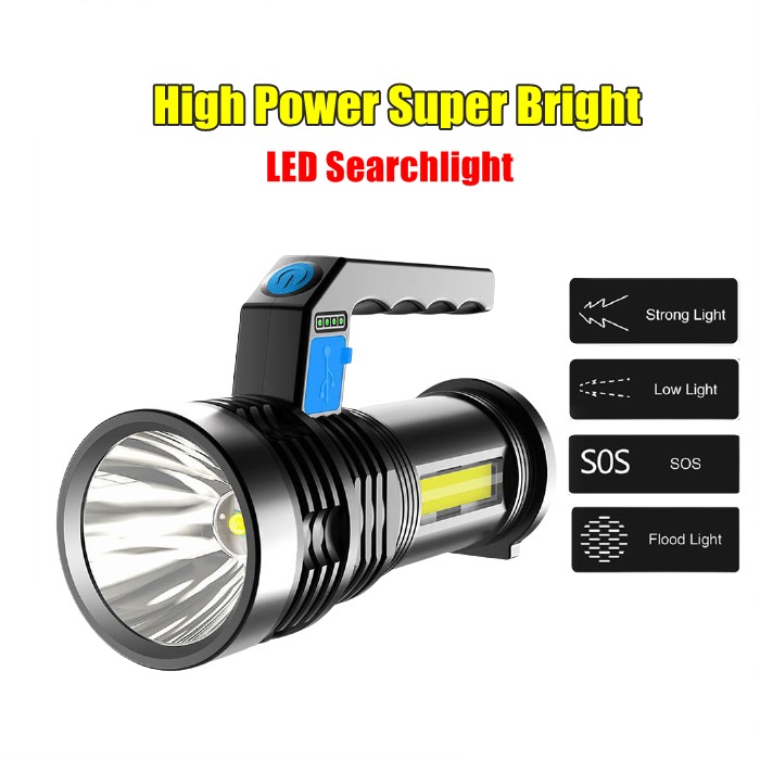 Up To 2000M High Power Super Bright LED Searchlight USB Long Shots Lamp ...