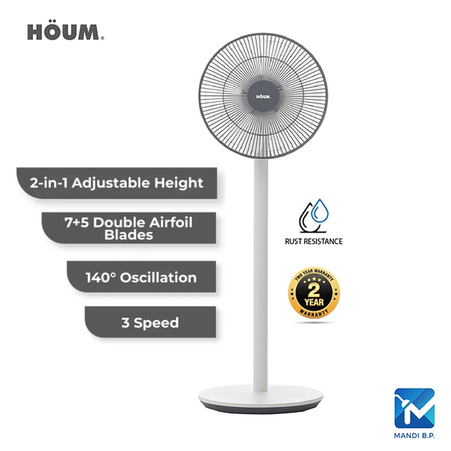 Houm X-12, 12" Electric Stand Fan 3 Speeds Metal Fan (White Color ...