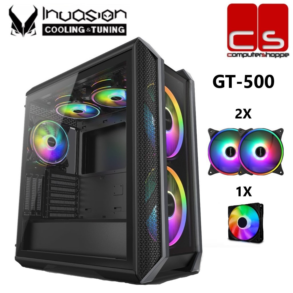 Invasion GT-500 E-ATX Full-Tower Gaming Casing with 2x20cm + 1x12cm ...