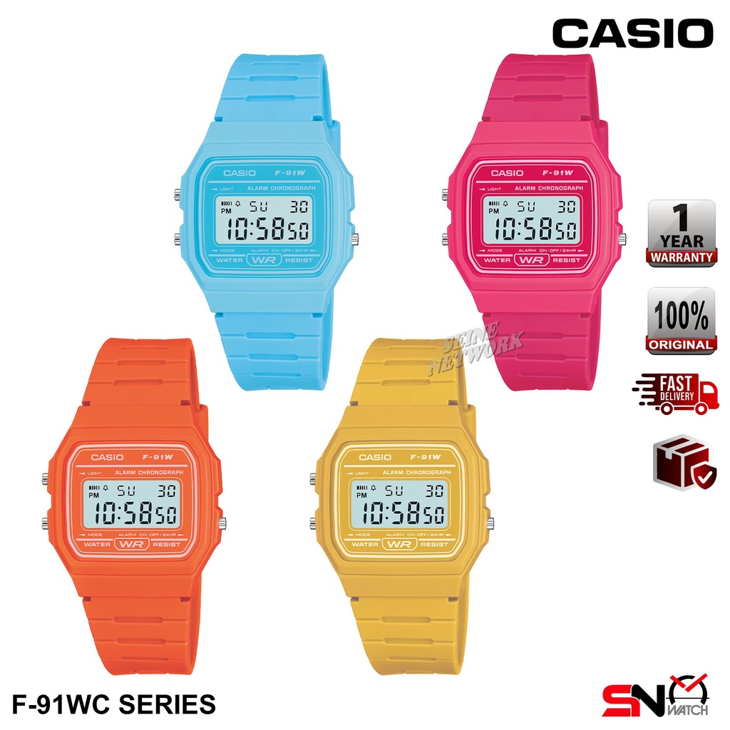 Casio 100% Original F-91WC New Colors Series Digital Resin Band Unisex ...
