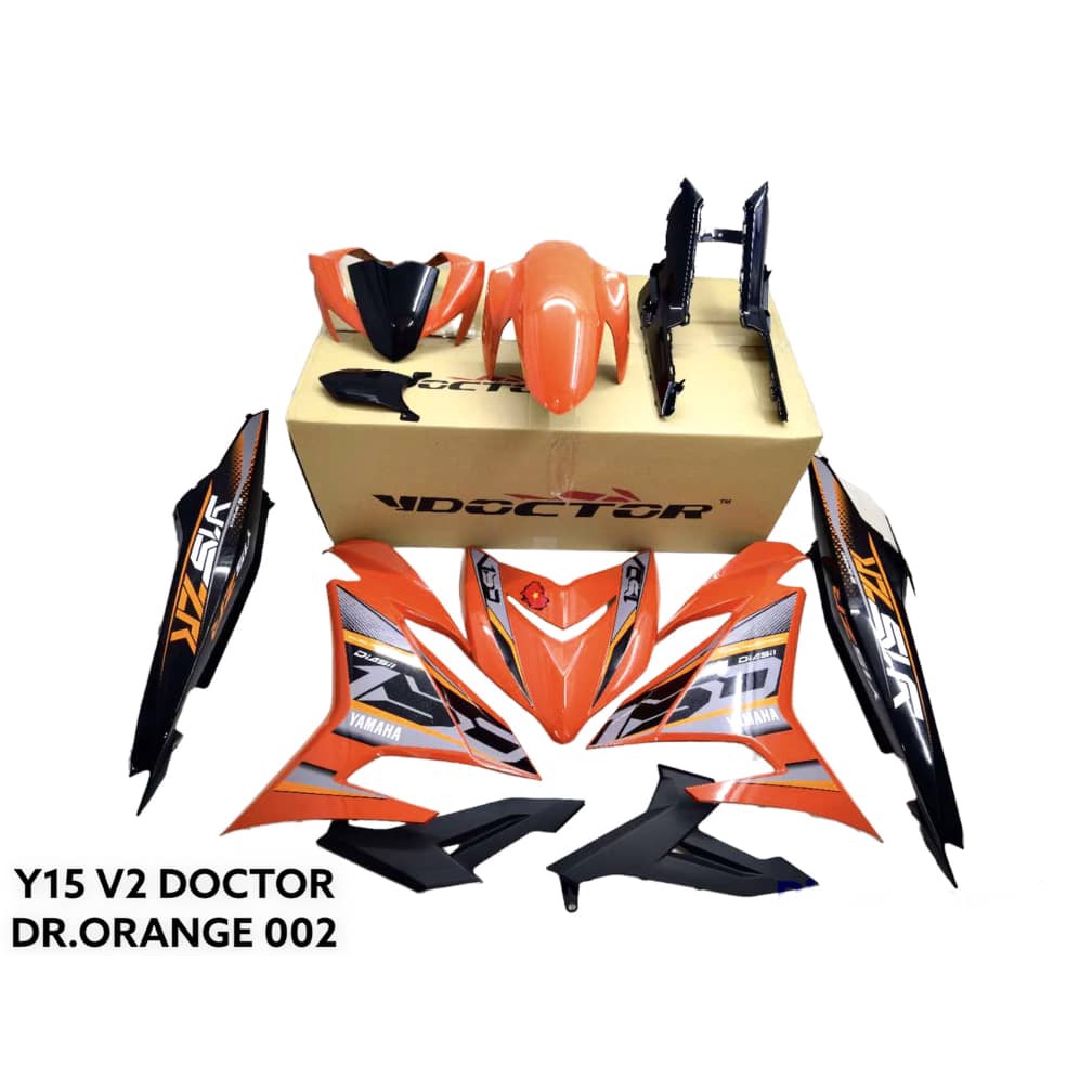 COVERSET BODYSET YAMAHA Y Y15 Y15ZR V1 V2 ORANGE VIETNAM EDITION PUTIH ...