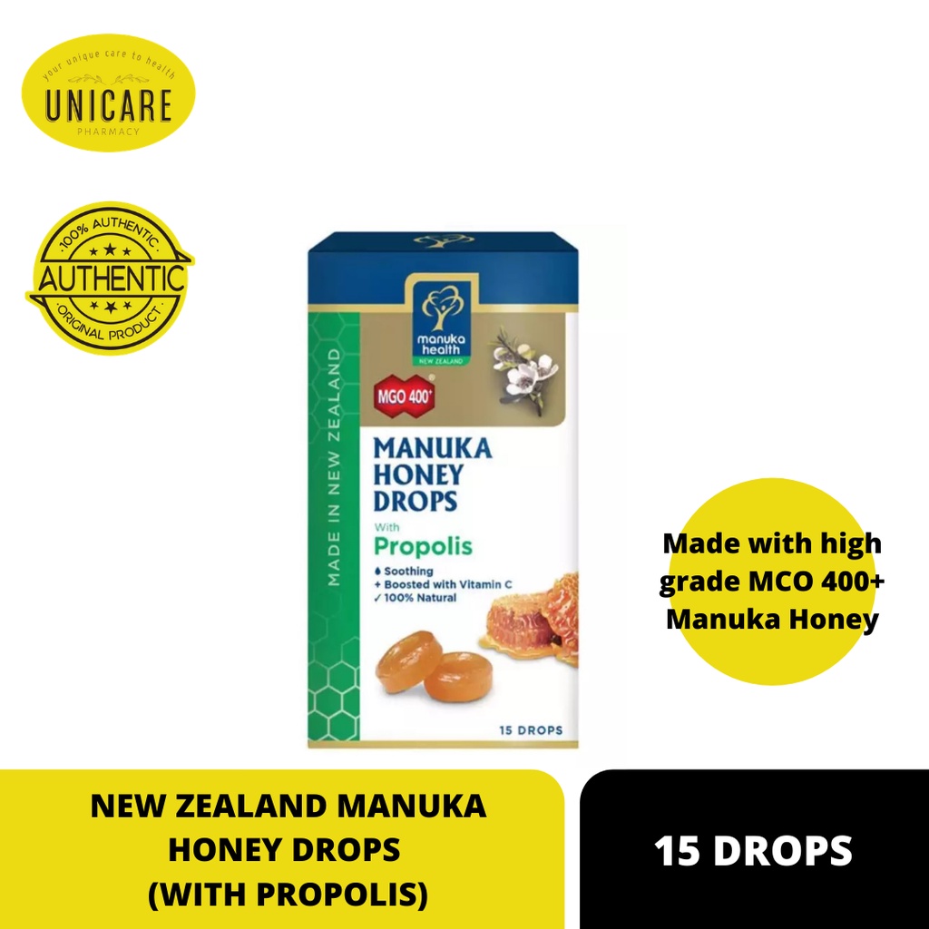MANUKA HEALTH NEW ZEALAND MANUKA HONEY DROPS 15S (HONEY PROPOLIS ...