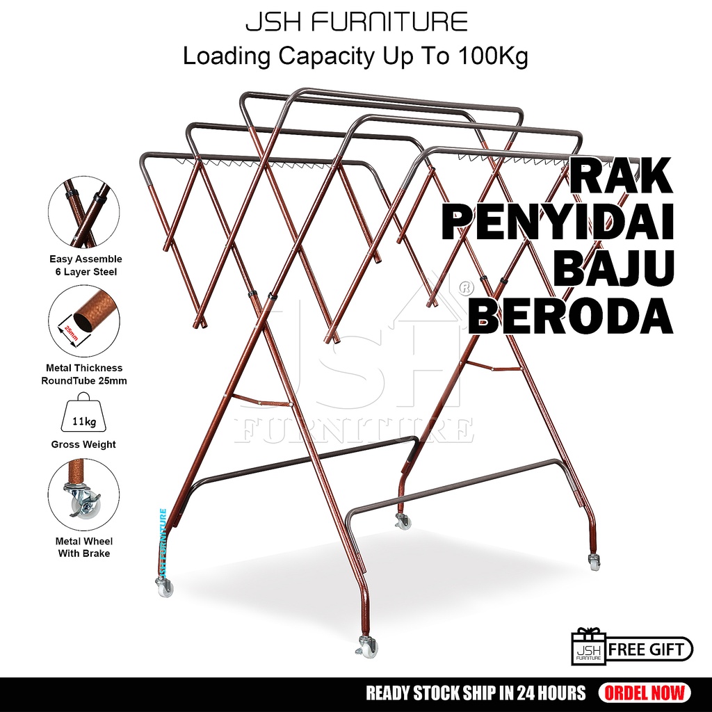 Anti-Rust Foldable Clothes Hanger Ampaian Baju Kain Hanger Baju ...